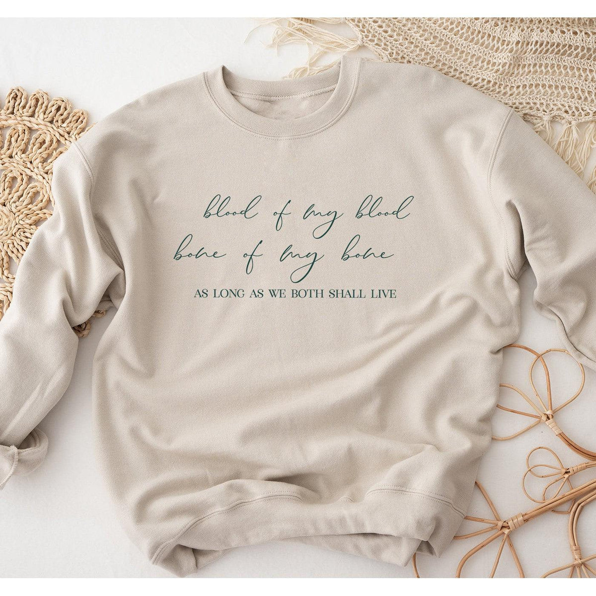 Blood of My Blood Wedding Vows Classic Crewneck Sweatshirt, Spruce Pri ...